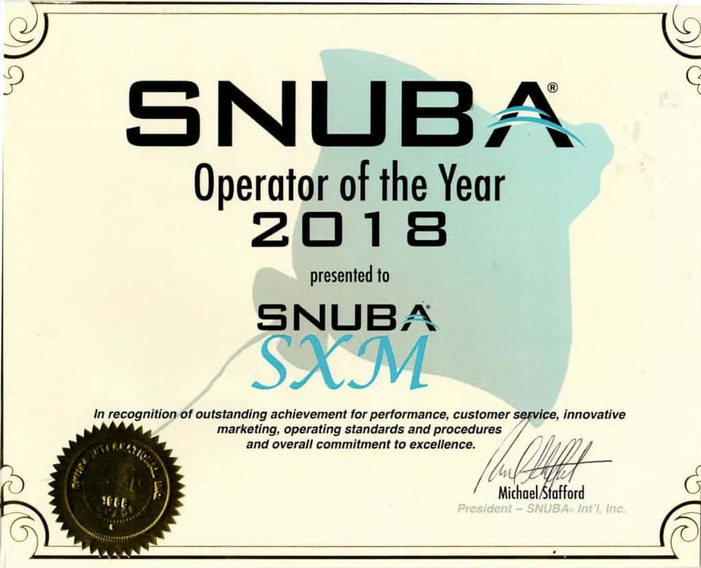 (Best) Operator of the Year 2018 – SNUBA SXM Adventure
